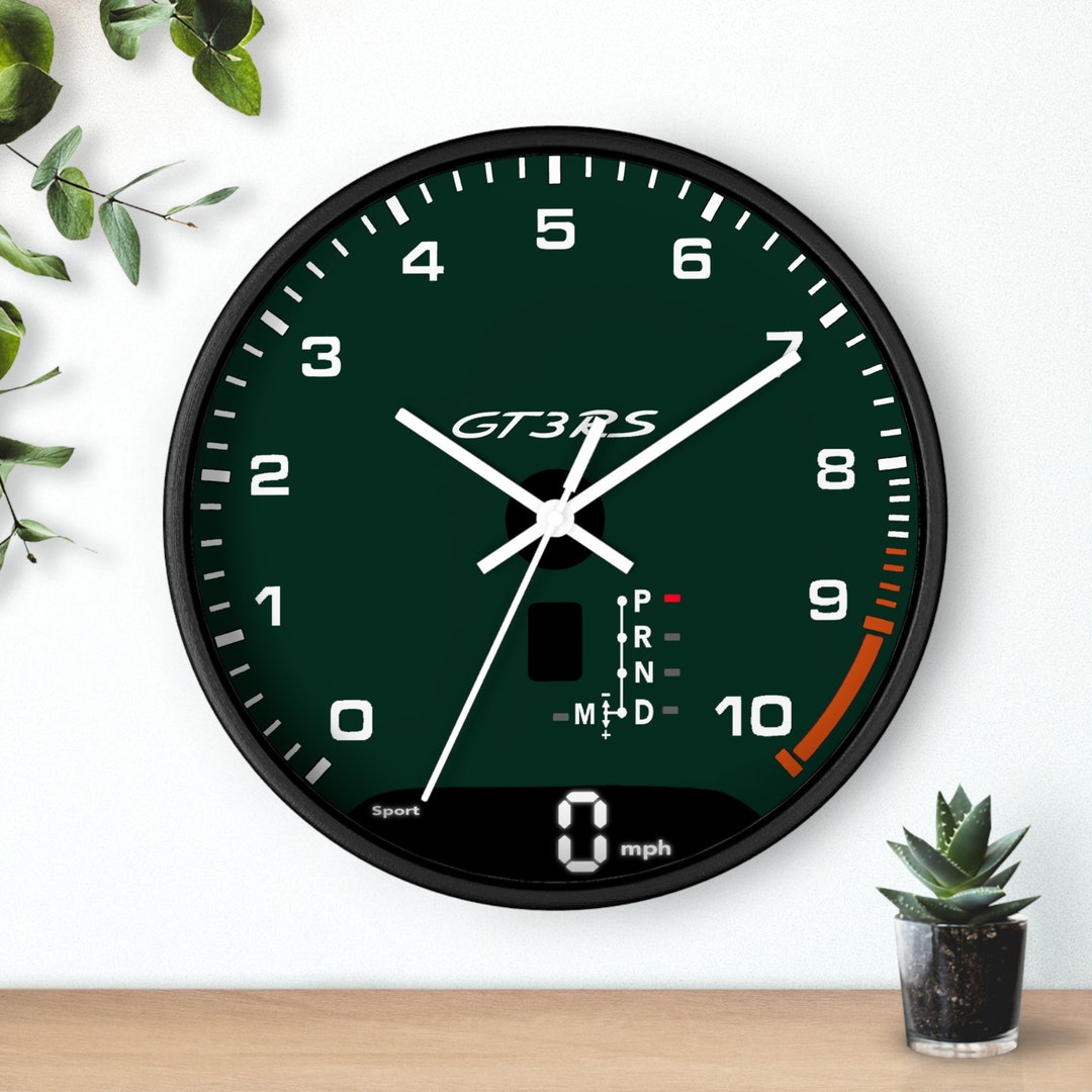 Porsche Inspired GT3 RS Green Speedometer Wall Clock Fathers Day Gift ...