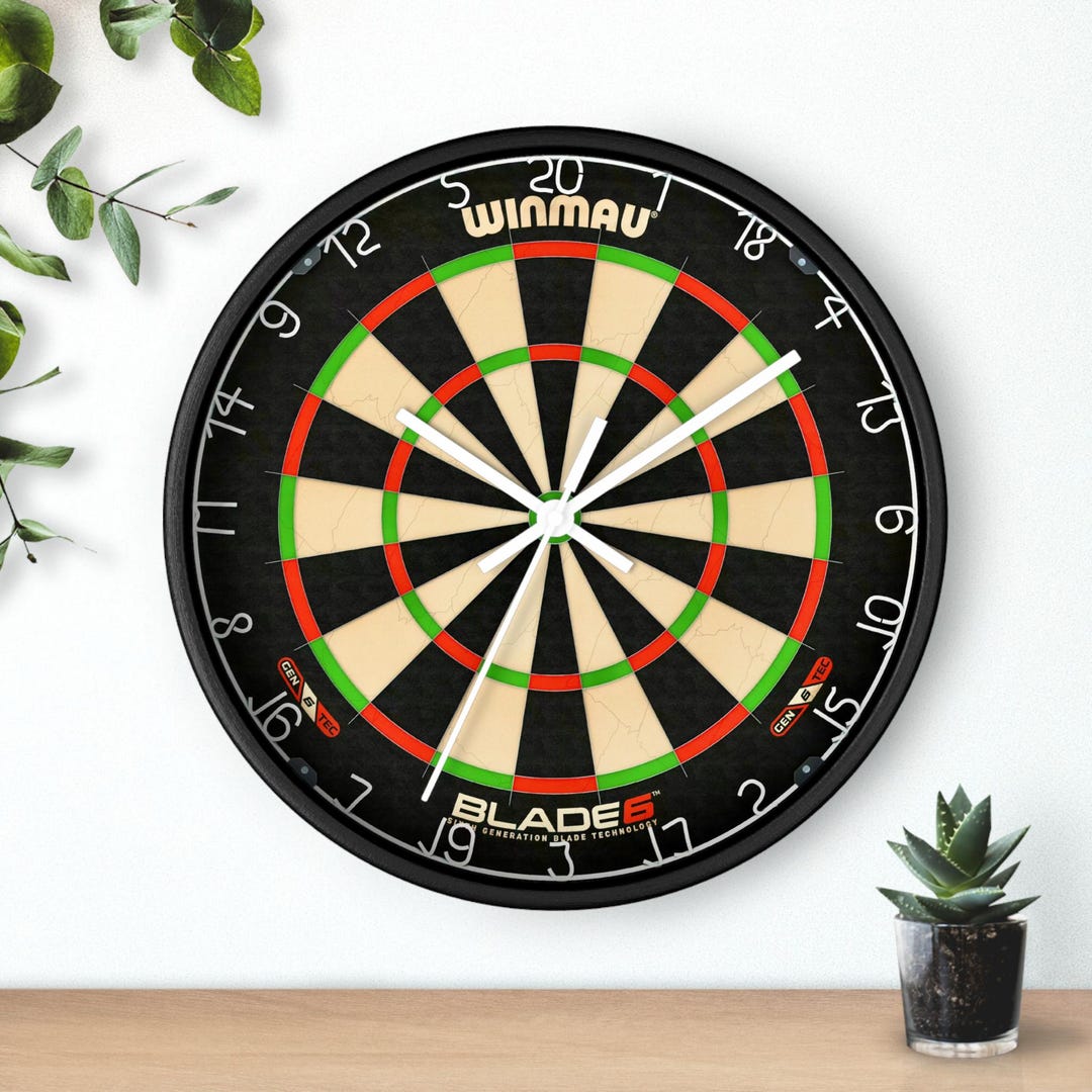 Dartboard Game Wall Clock | Pub Game Room Decor, Sports Wall Clock - Etsy