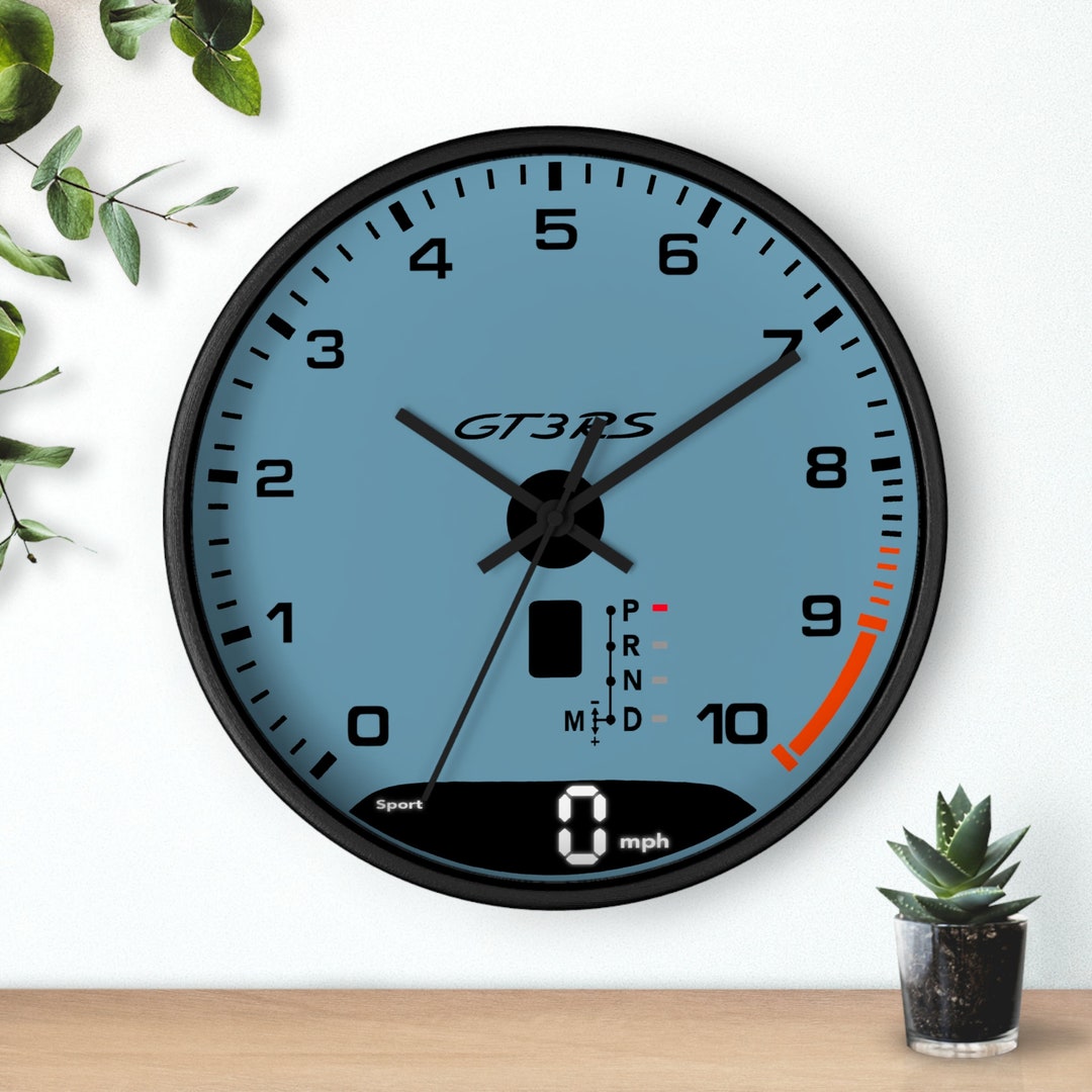 Porsche Inspired GT3 RS Sand Blue Tachometer Wall Clock Father's Day ...