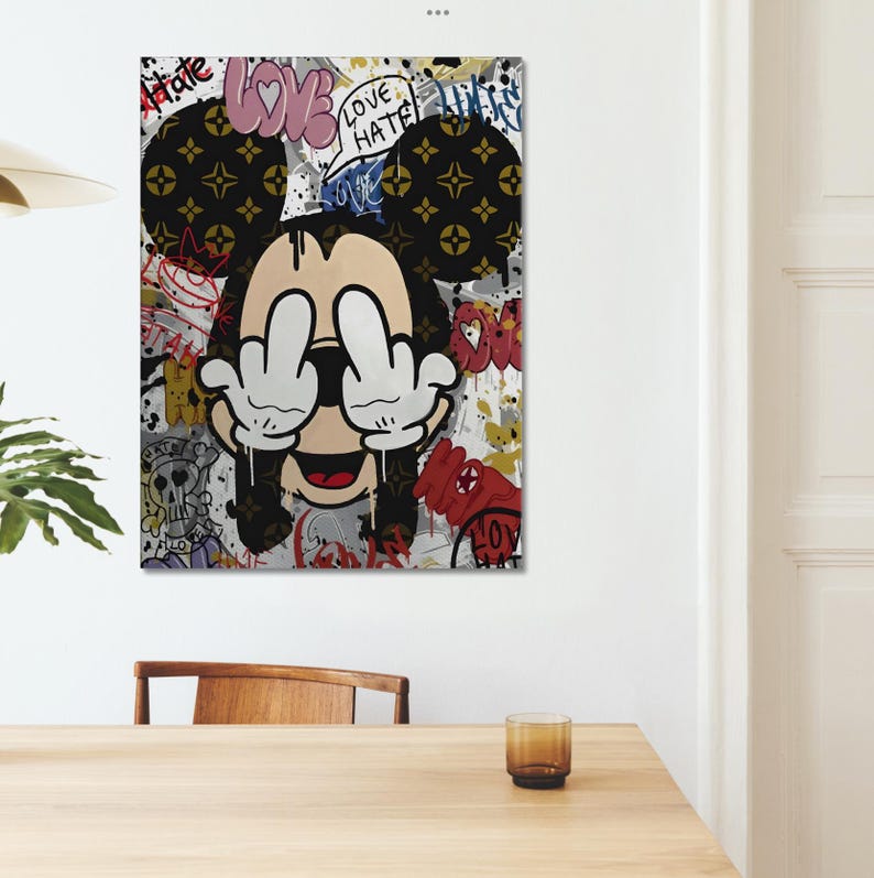 Colorful Pop Art Canvas Mickey Mouse Modern Wall Decoration - Etsy