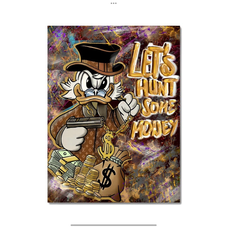 Colorful Pop Art Canvas Dagobert Duck Moden Art - Etsy