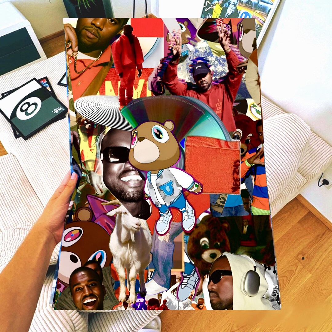 Kanye West Collage Poster Vintage Style – Hip Hop Wall Decoration With ...