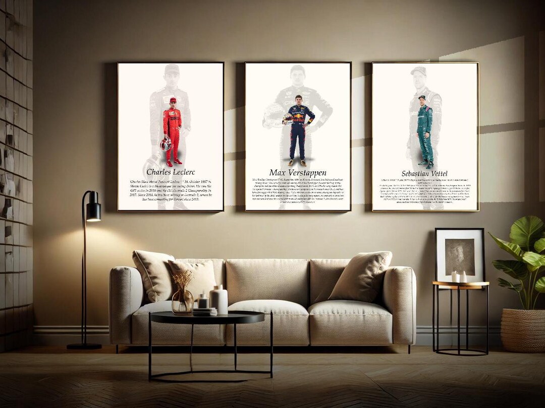 F1 Driver Legends Poster Set Iconic Wall Art Bundle of 3, Perfect for ...