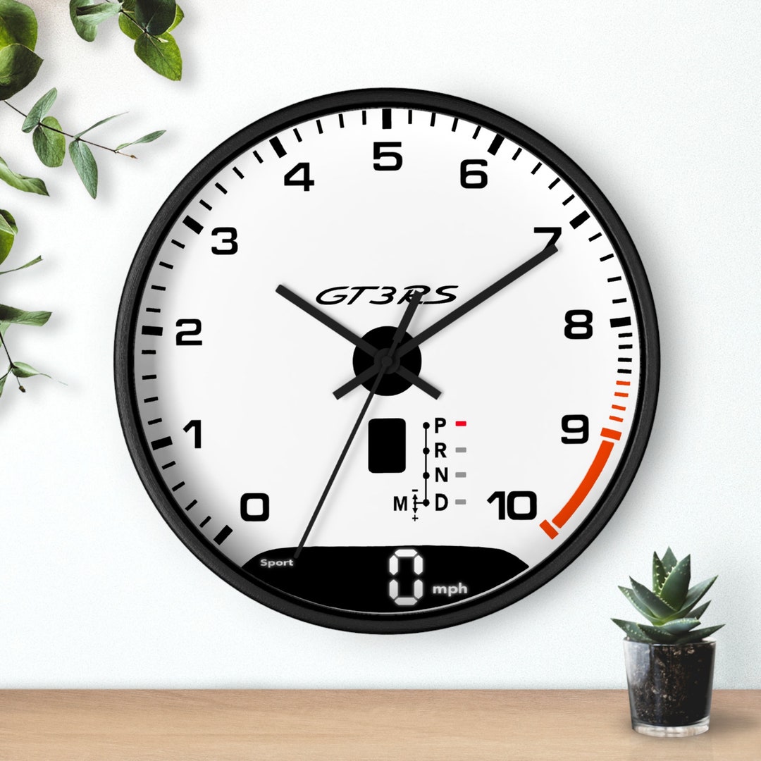 Porsche Inspired GT3 RS White Tachometer Wall Clock Father's Day Gift ...