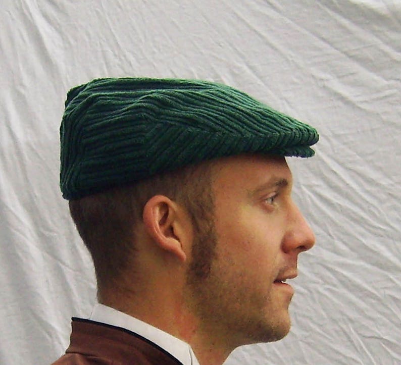 Flat Cap in Forest Green Made With Upcycled Cotton Corduroy - Etsy