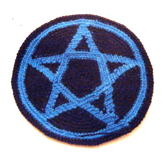 Pentacle Patch in Black and Blue Acrylic | Etsy