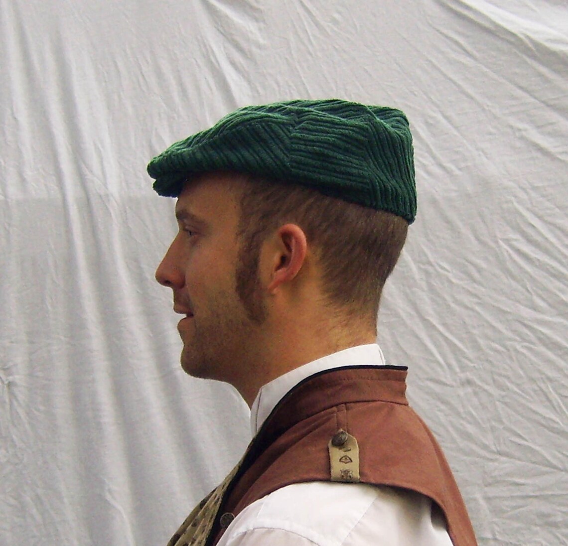 Flat Cap in Forest Green Made With Upcycled Cotton Corduroy - Etsy