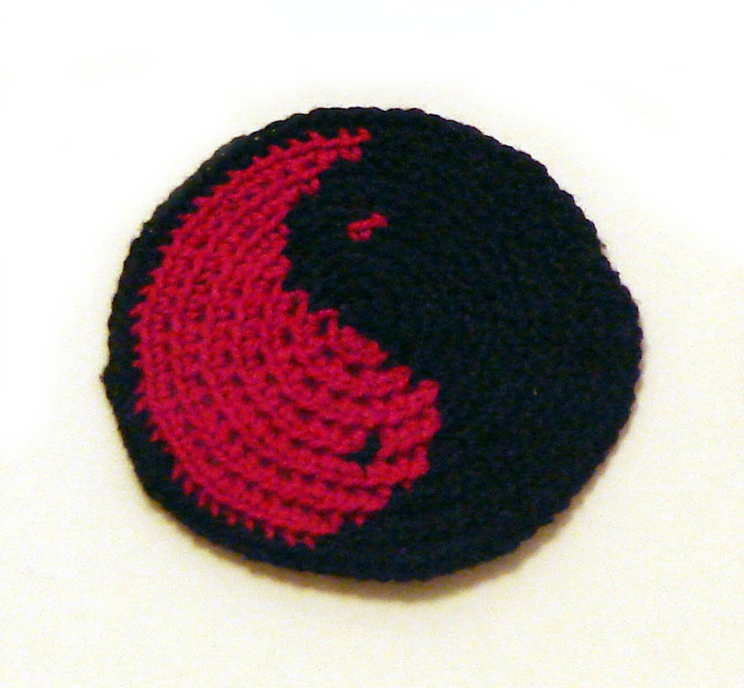 Yin Yang Patch in Black and Red - Etsy