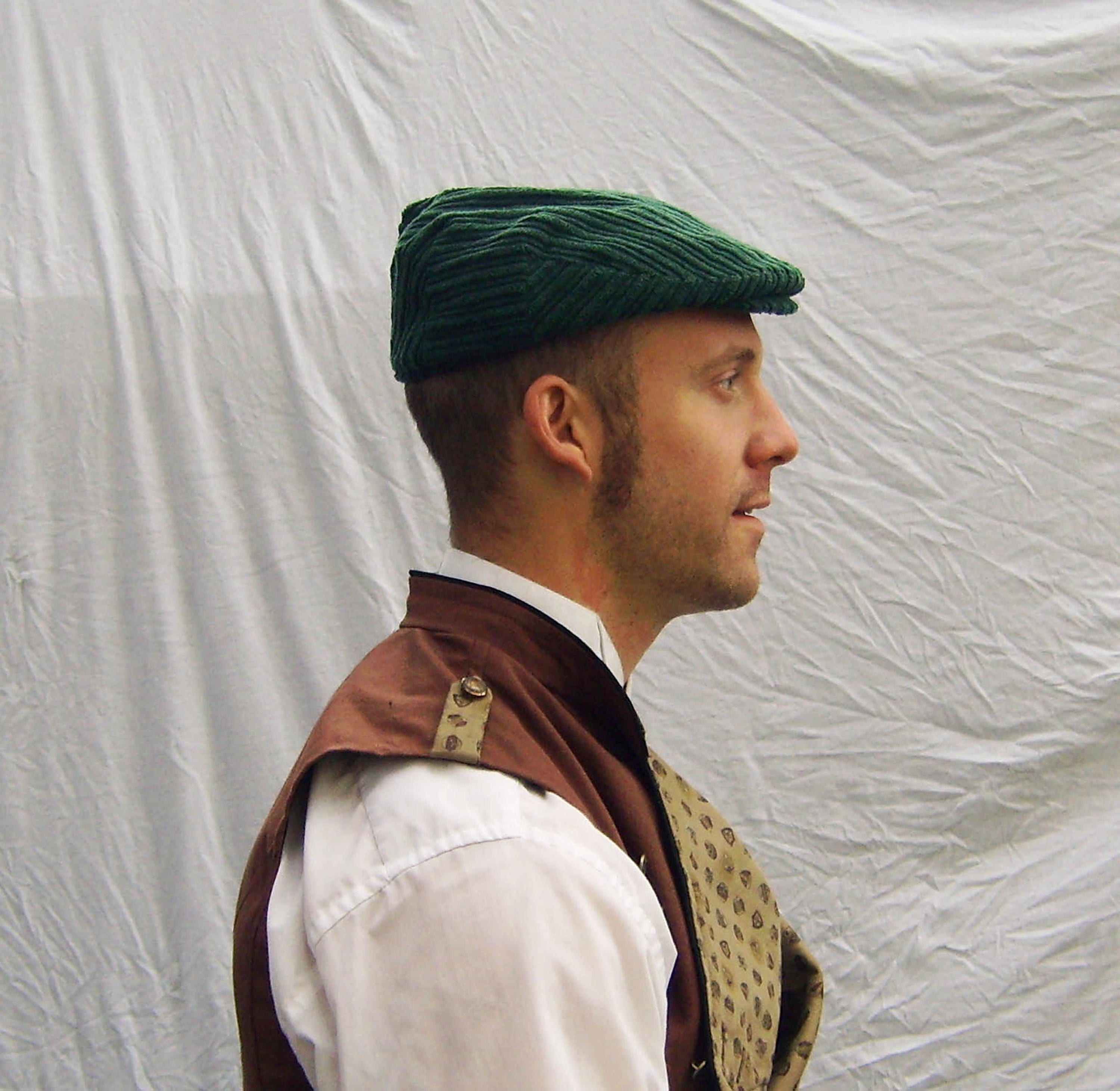 Flat Cap in Forest Green Made With Upcycled Cotton Corduroy - Etsy