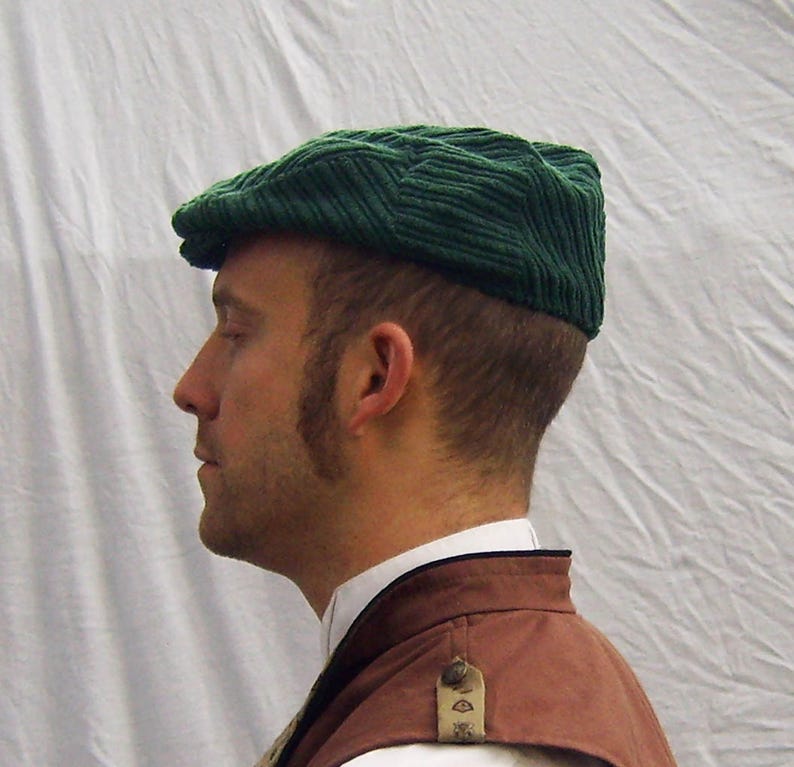 Flat Cap in Forest Green Made With Upcycled Cotton Corduroy - Etsy