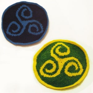 Triskel Patch Crocheted in Shades of Blue - Etsy