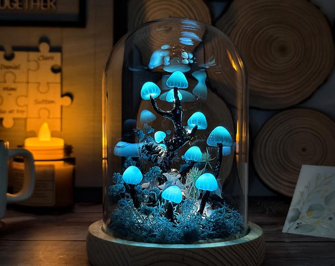 Giant Mushroom Lamp, Mushroom Light, Glowing Fungi, Glowing Mushrooms ...