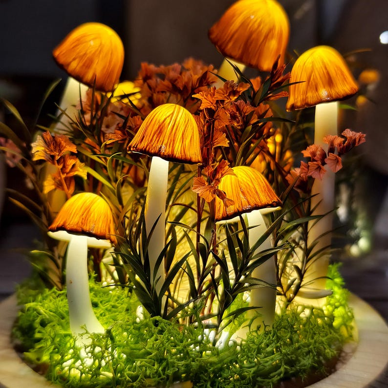 Whimsigoth Mushroom Lamp, Handmade Mushroom Night Light, Nursery Decor ...
