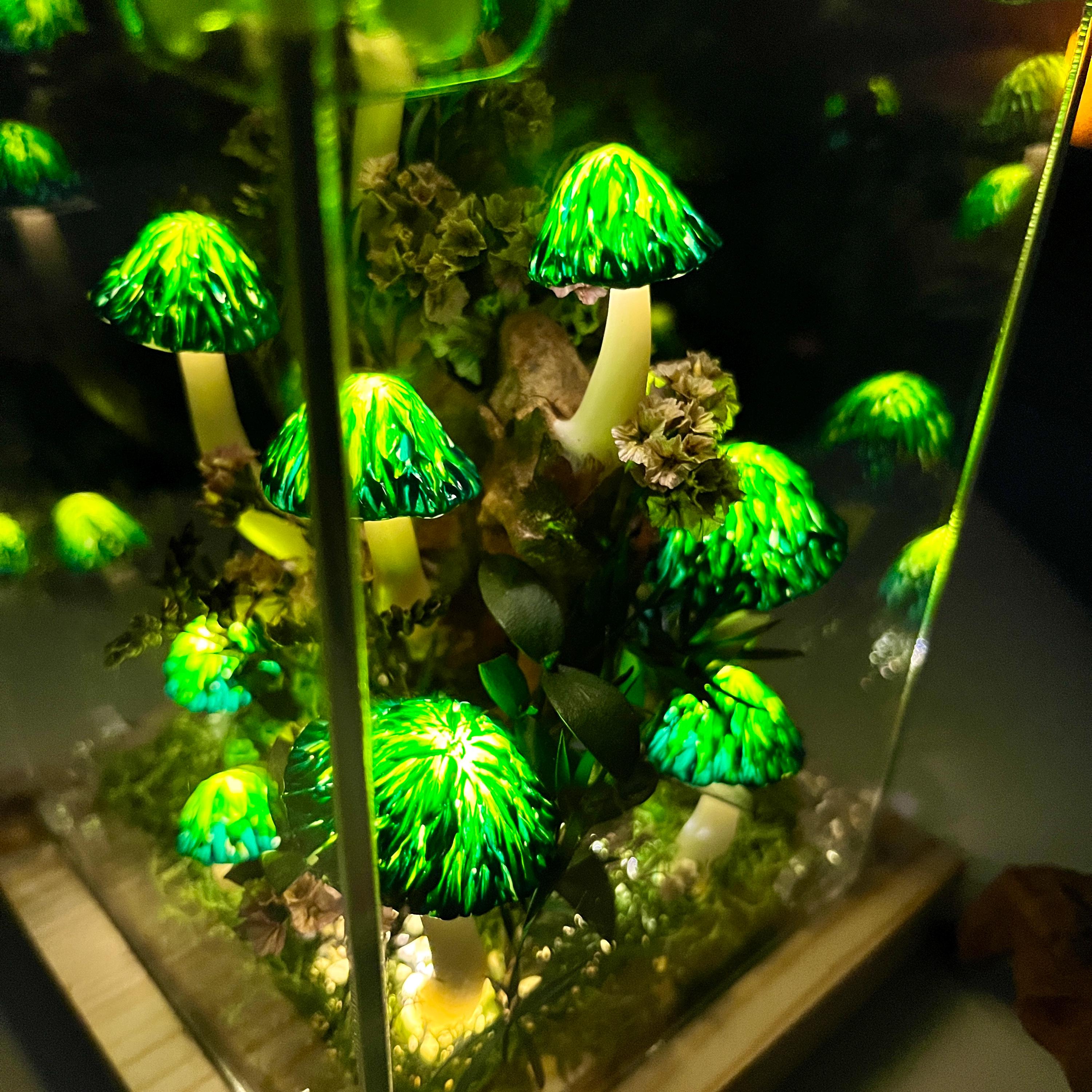 Handcrafted Mushroom Night Light | Real Flowers Decor | Mini Plant ...