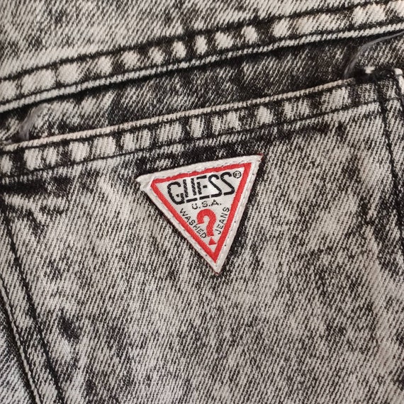 Vintage 80's Guess Grey Acid Wash Denim Jean Mini Ski… - Gem