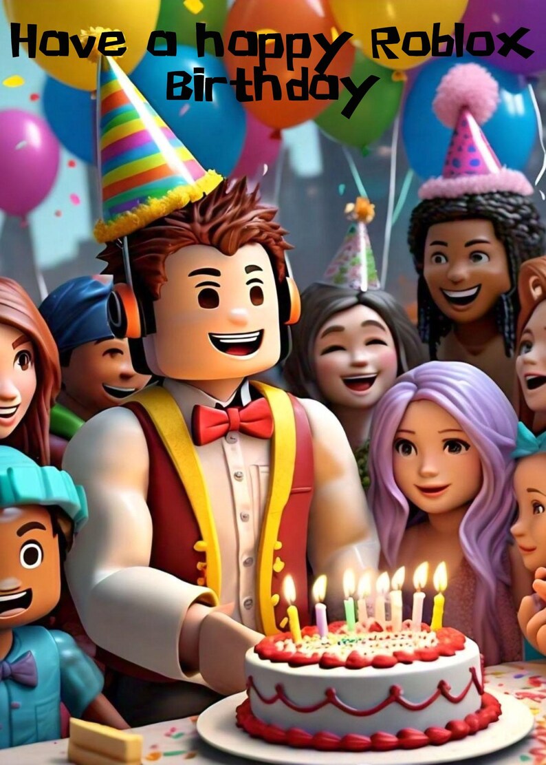 Roblox Birthday Card, Birthday Card, Digital Download, Roblox, Gamer ...