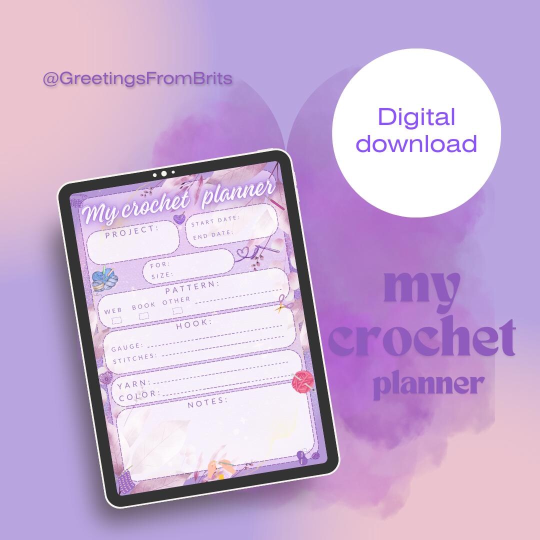 Crochet Planner Template, Digital Download, Planner, Craft Planner ...