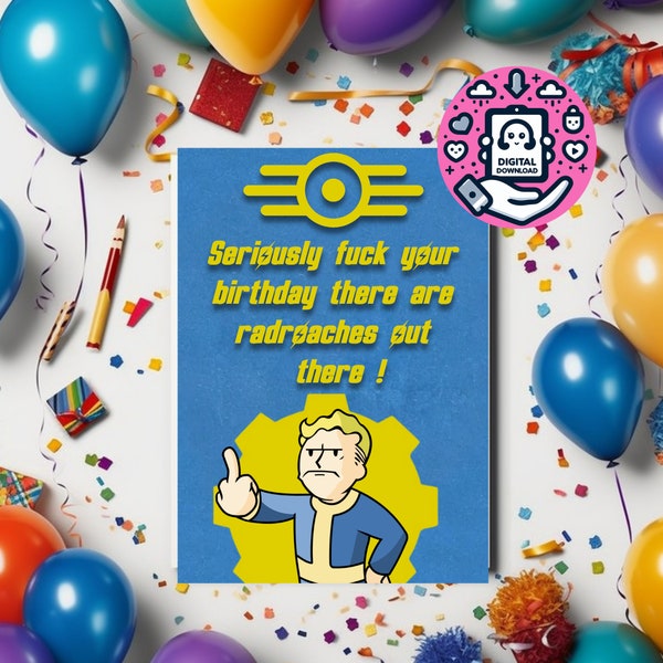 Fallout Birthday Card - Etsy