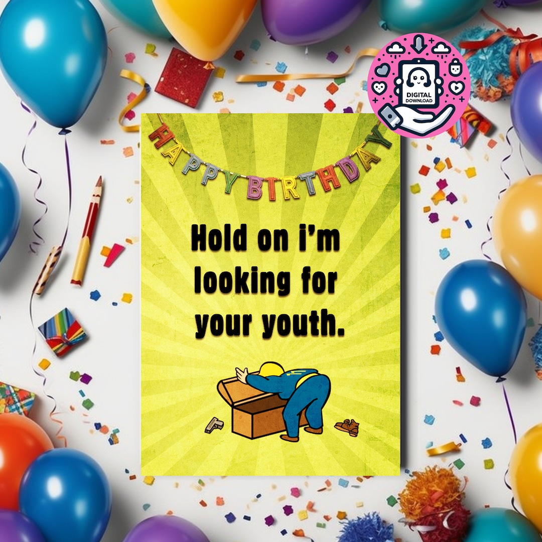 Fallout Birthday Card, Fallout Boy, Digital Download, Greeting Card ...