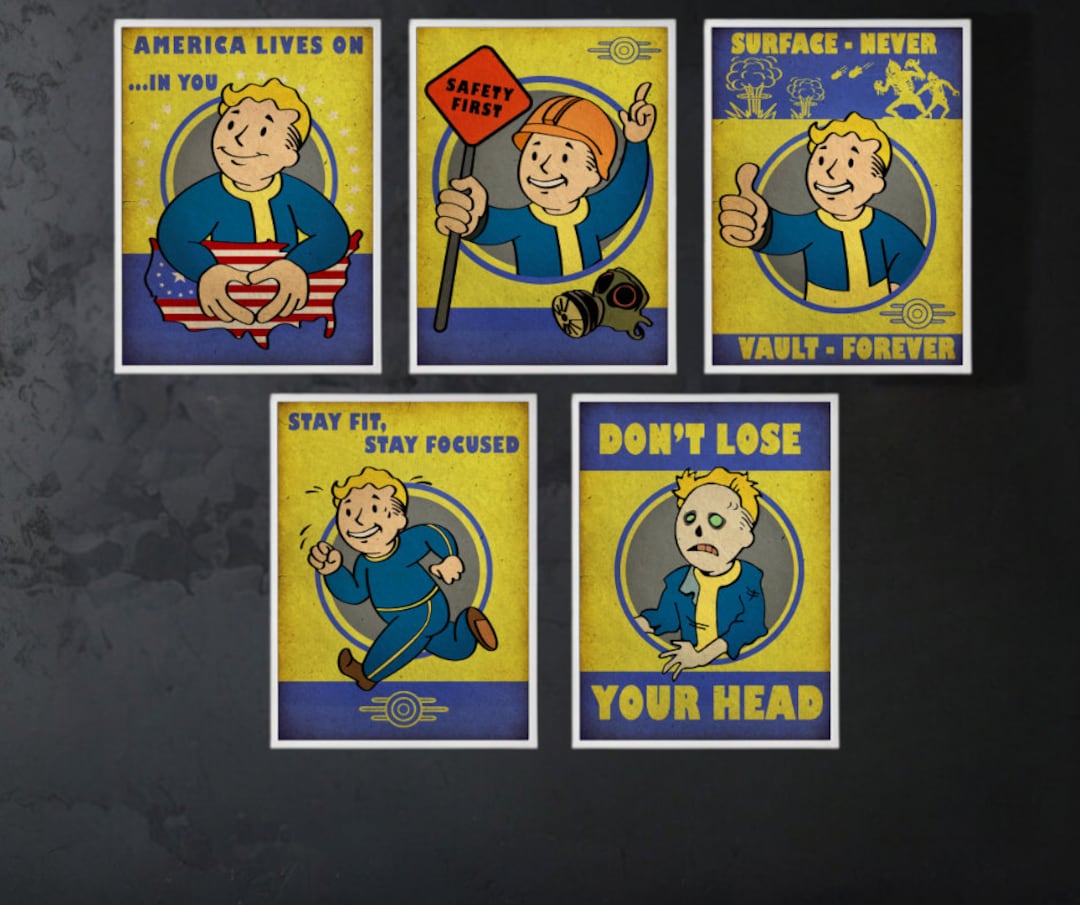 Fallout Poster Set of 5 - Instant Digital Download - Vault-tec,print ...