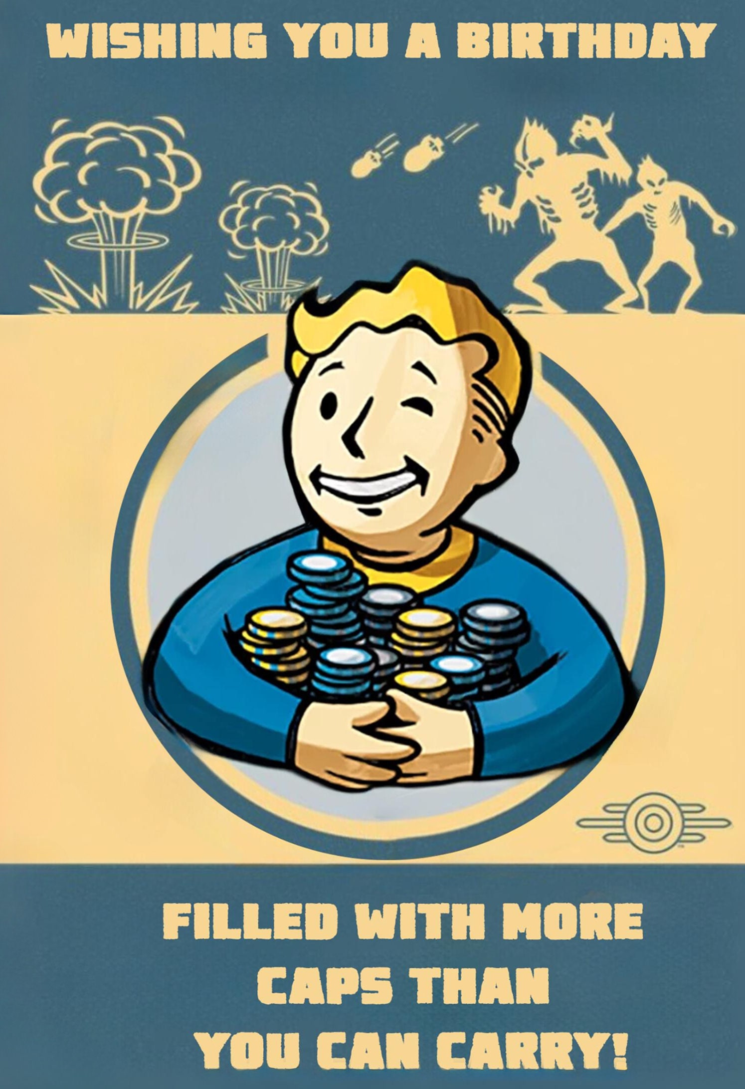 Fallout, Fallout Caps, Fallout Boy, Caps, Digital Download, Greeting ...