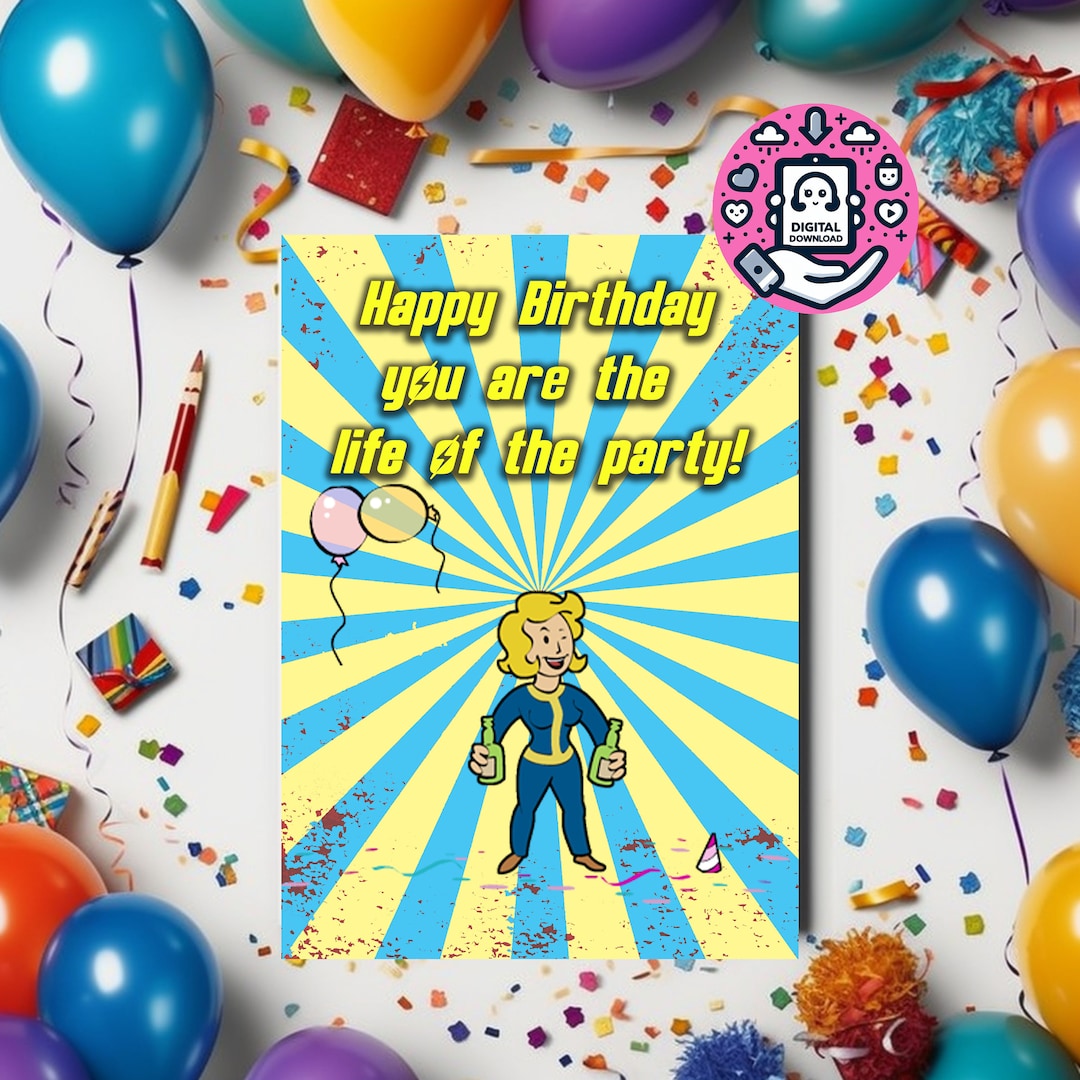 Fallout Card, Fallout Lady, Fallout Boy, Digital Download, Greeting ...