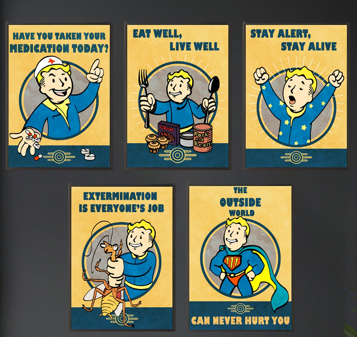 Fallout Poster Set of 5 - Instant Digital Download - Vault-tec,print ...