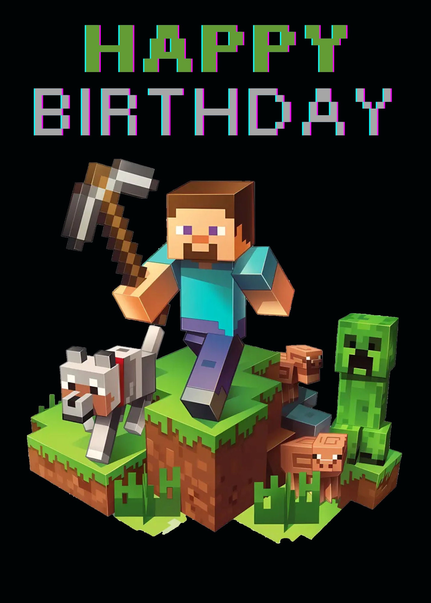 Tarjeta De Feliz Cumpleaños De Tobi Minecraft Obito Aspectos De