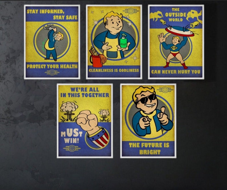 Fallout Poster Set of 5 - Instant Digital Download - Vault-tec,print ...