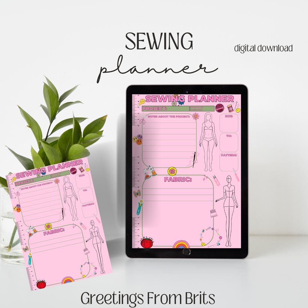 Sewing Planner Template, Digital Download, Planner, Craft Planner, Sew ...