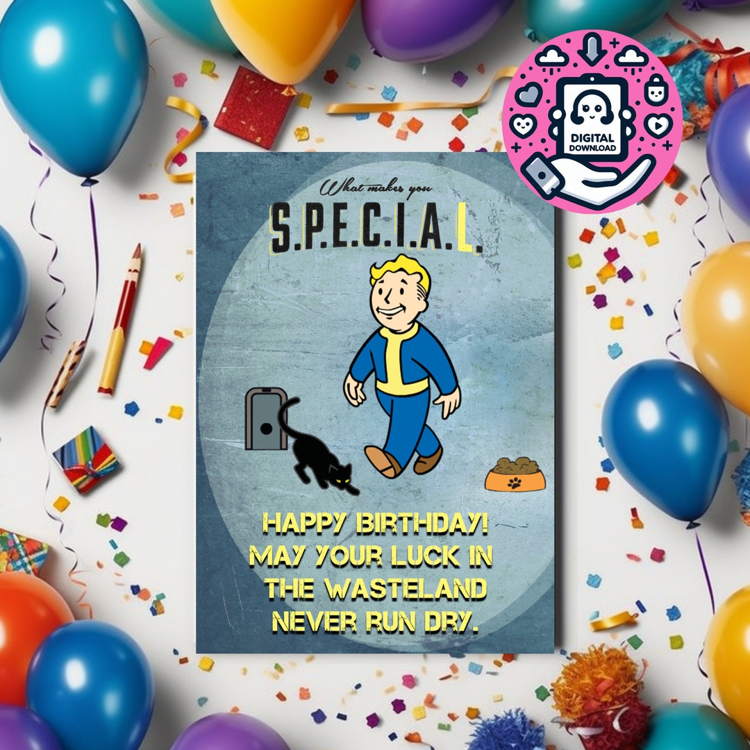 Fallout, Fallout Luck, Fallout Boy, Caps, Digital Download, Greeting ...