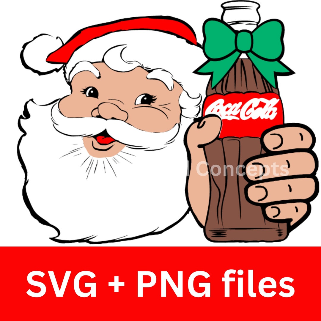 Santa SVG, Cola Svg, Christmas Ad Svg, Retro Christmas Svg, Cola Ad Svg ...
