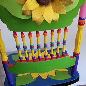 Colorful Hand Painted Spring Summer Chair With Sun Flower Motif ...