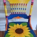 Colorful Hand Painted Spring Summer Chair With Sun Flower Motif ...