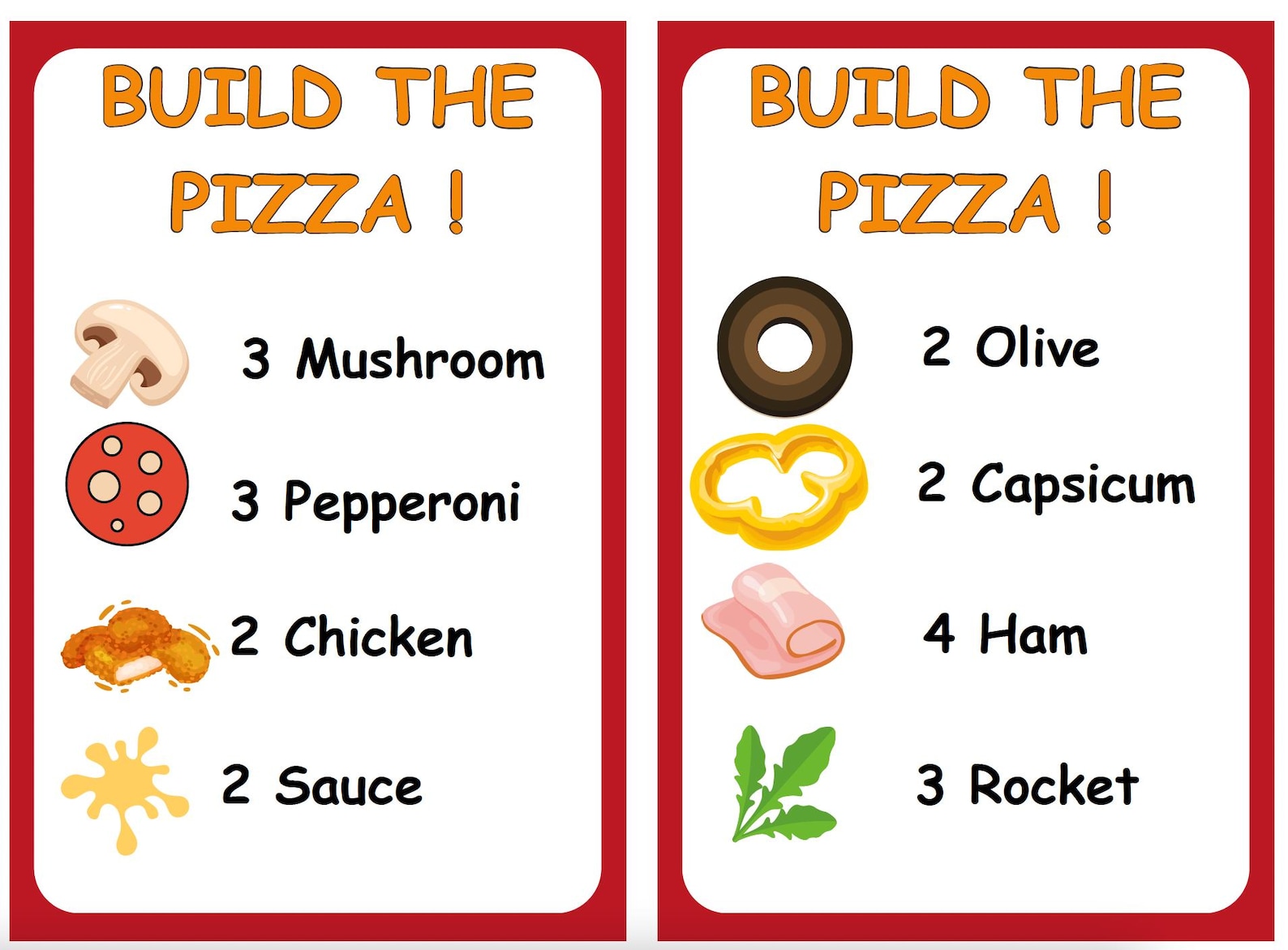 BUILD A PIZZA Craft Printable Kid's Activities Interactive Printable ...