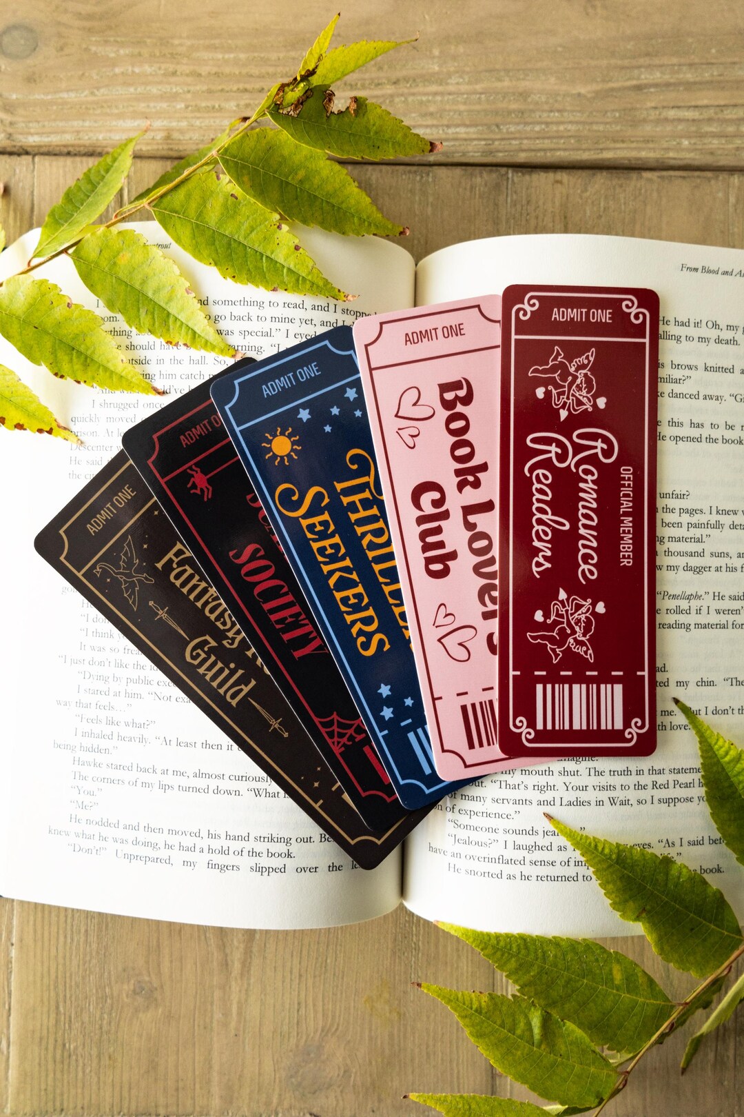 Book Club Ticket Bookmarks: Hand-printed Glossy Cardstock - Etsy