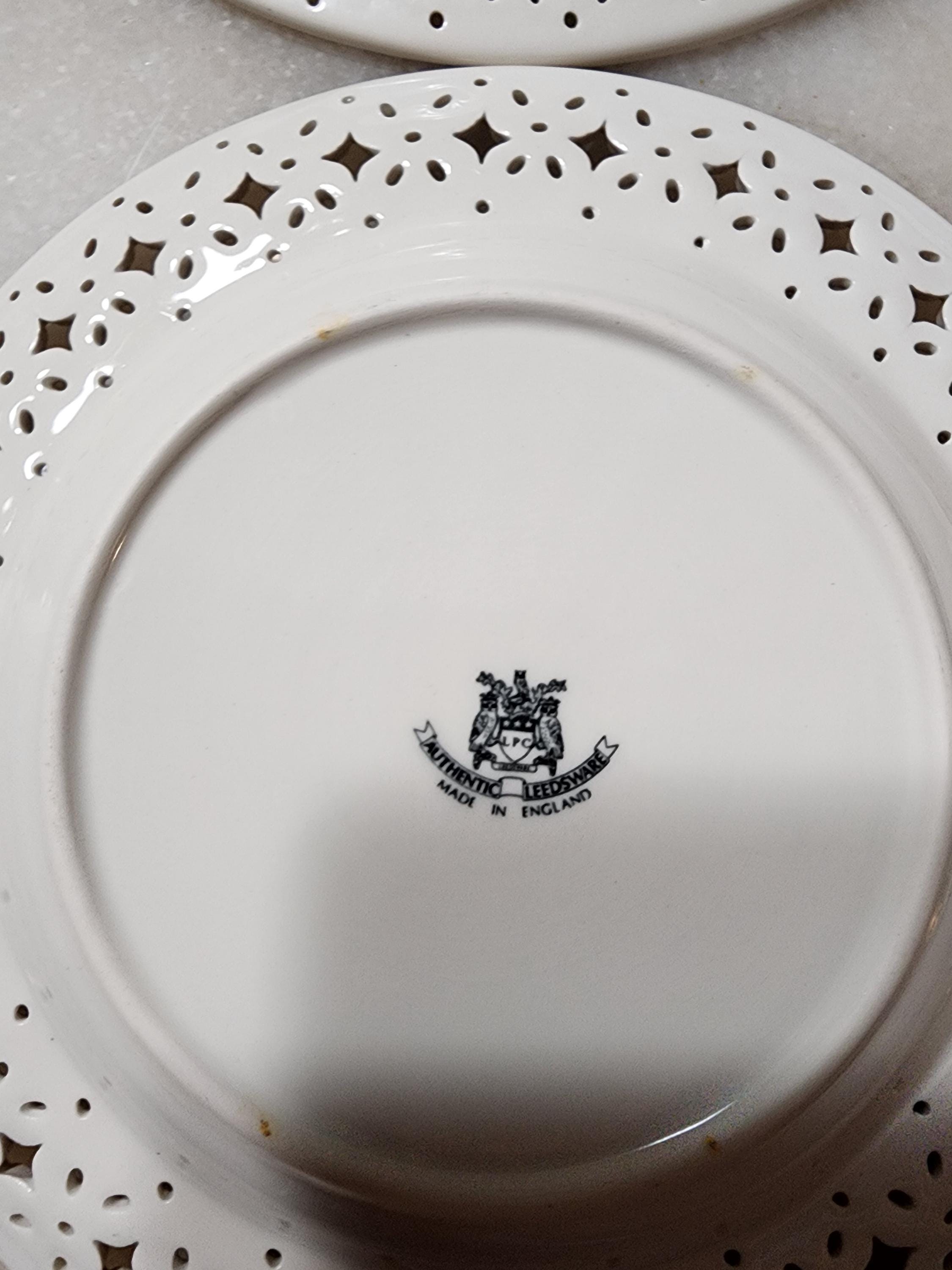 Authentic Leedsware Made in England . Pierced Creamware Plates. - Etsy
