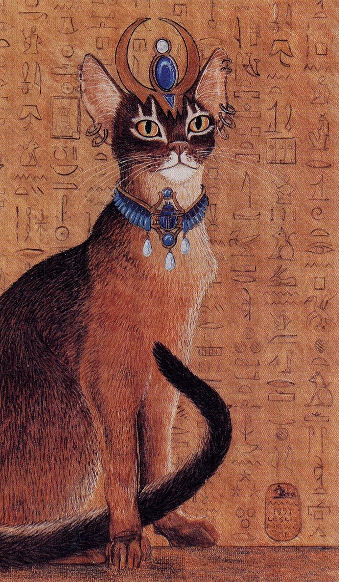 Egyptian Cat Priestess Phone Wallpaper - Etsy