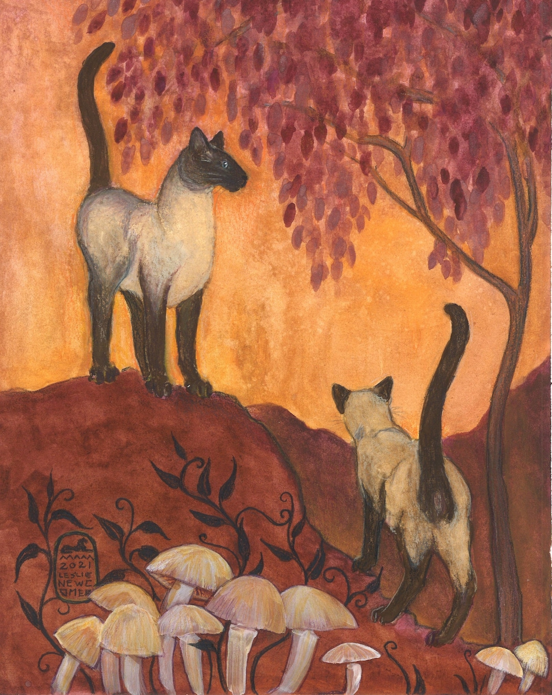 Siamese Sunset, Print of My New Painting - Etsy