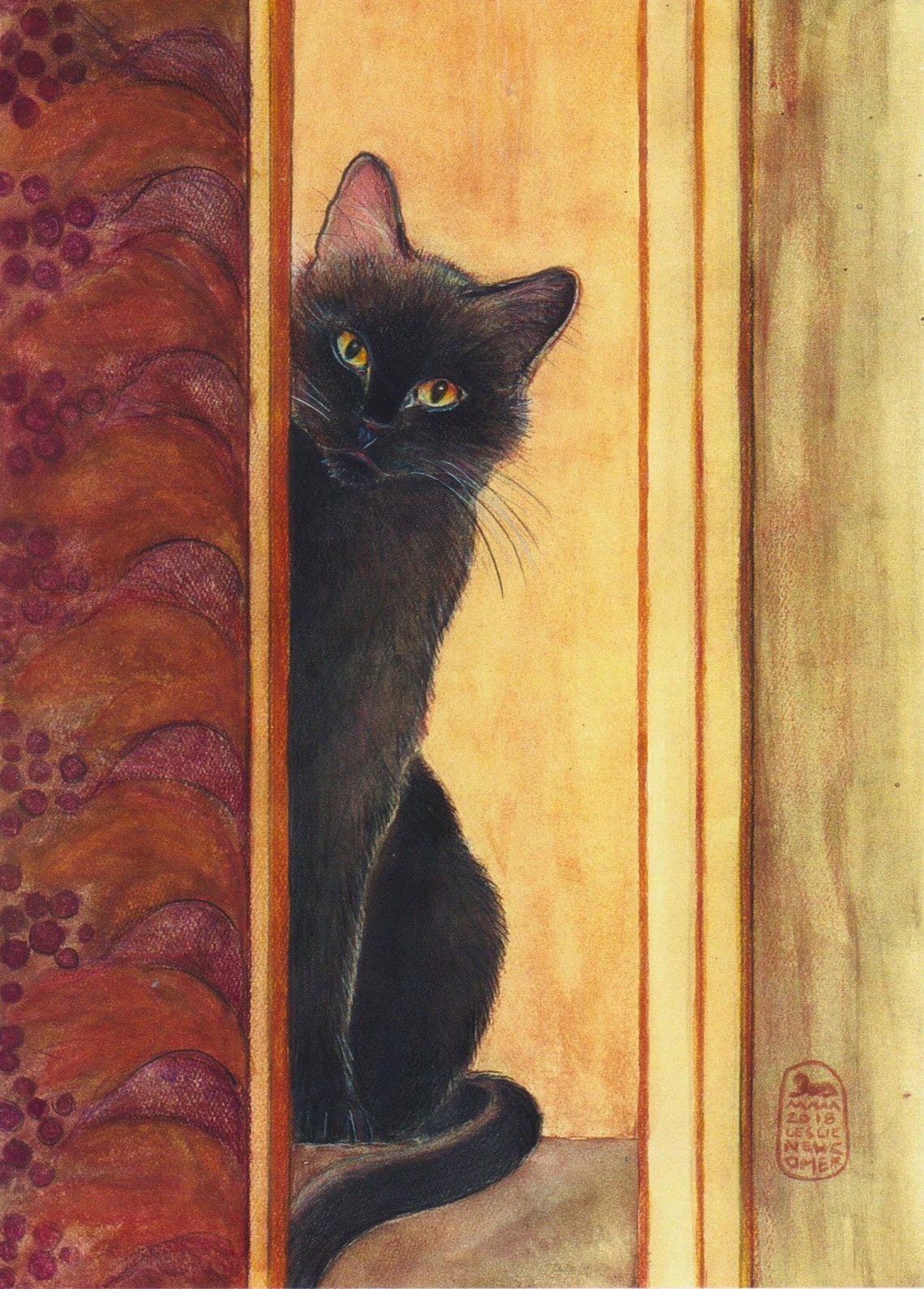 Black Cat Art Print of My Original Painting - Etsy