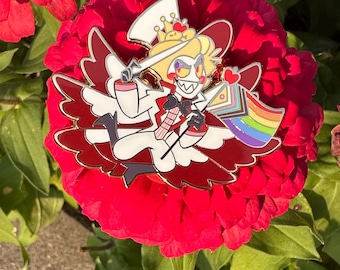 Hazbin Hotel Cheeky Lucifer Enamel Pin 2 Gold Enamel Hells Best Dad Pin ...