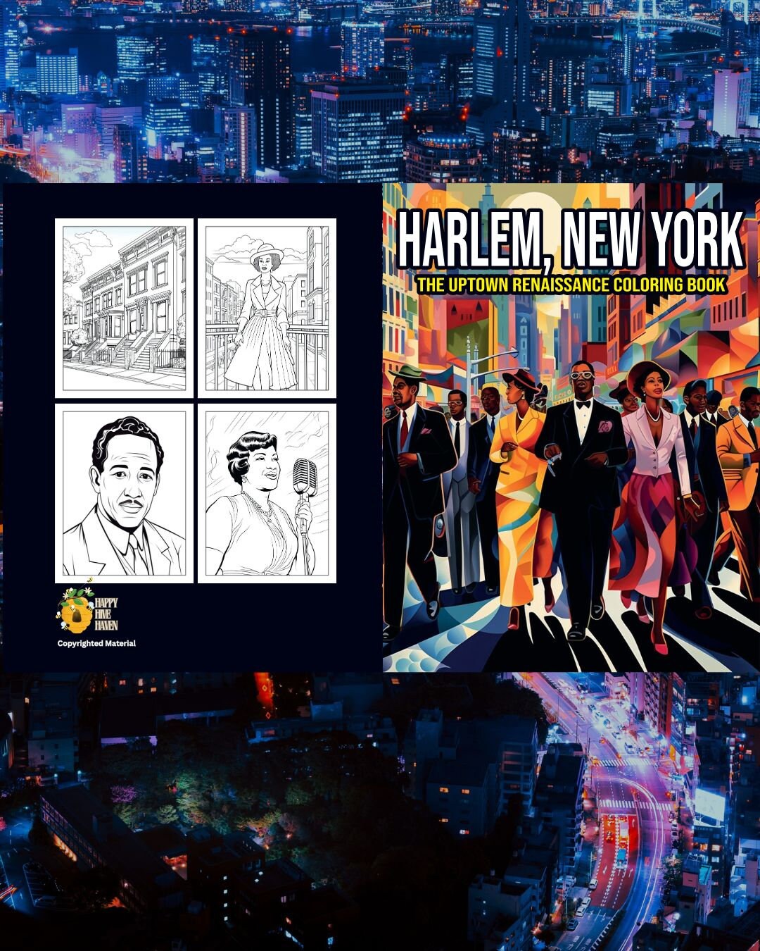 Harlem, New York: the Uptown Renaissance Adult Coloring Book Kids ...