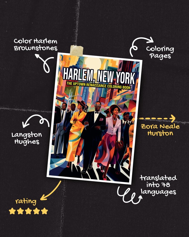 Harlem, New York: the Uptown Renaissance Adult Coloring Book Kids ...