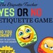 Etiquette Quiz Game: Yes/no Table Manners, Social Skills (printable) - Etsy