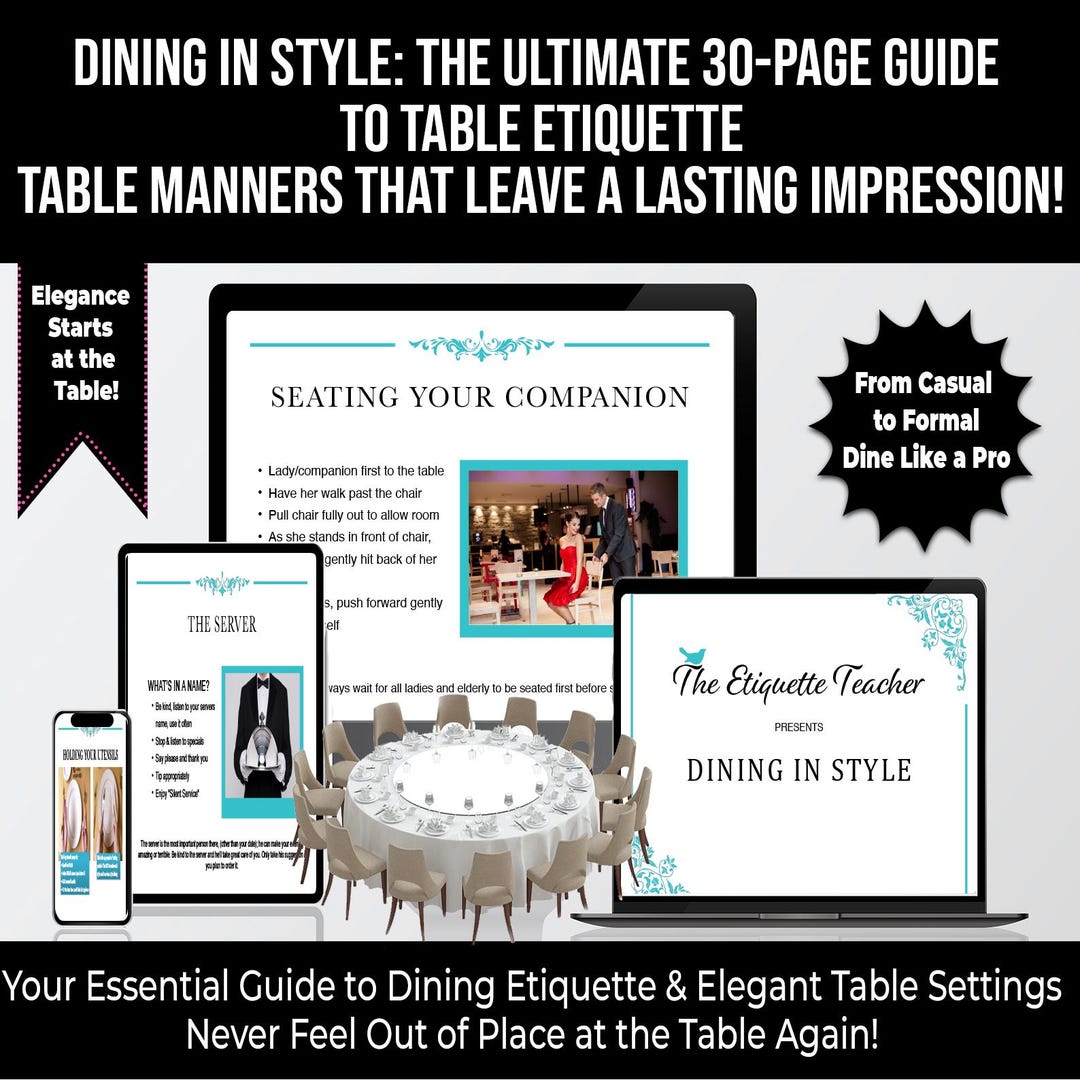 Table Etiquette Guide: Formal Dining Manners (30-page PDF) - Etsy