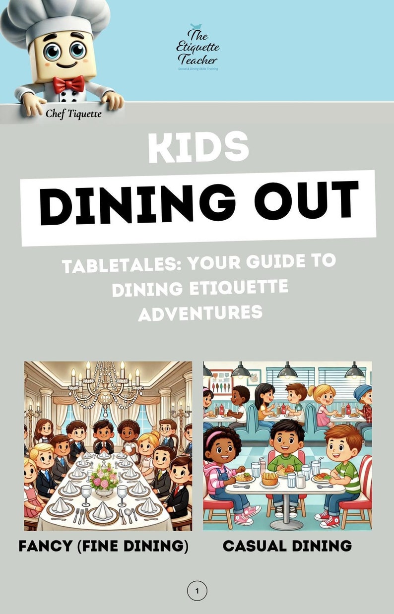 Kids' Dining Etiquette Guide | Fun Table Manners Workbook (PDF) - Etsy