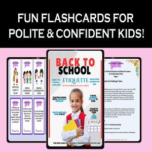 Back to School Etiquette | Manners Flash Card Games for Kindergarten ...