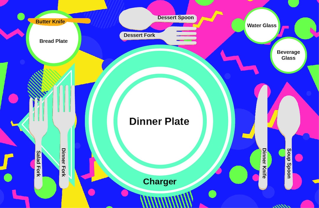 11x17 Proper Place Setting Printable Learning Placemat DIY Etiquette 80 ...