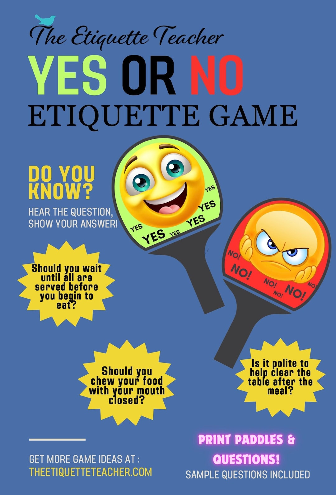 Etiquette Mastery: the Ultimate Table Manners Yes/no Quiz Game ...