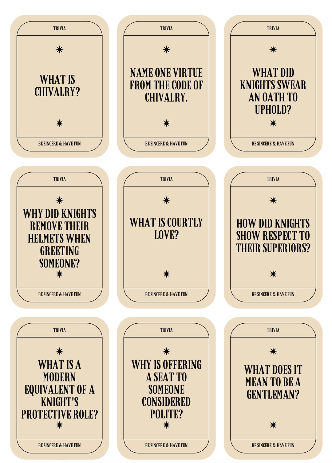 Modern Knights: the Chivalry Challenge, Interactive Etiquette Game for ...